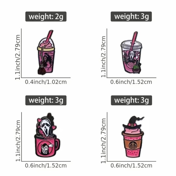 Jewelry | New Scream Ghostface Milk Tea Starbucks Drink Enamel Pin Set ...
